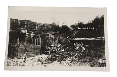 WW1 Era Photo Looking Down At German Camp Soldiers Resting | eBay