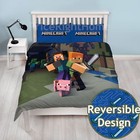 OFFICIAL MINECRAFT DOUBLE DUVET COVER SET CHILDREN ROTARY BEDDING ...