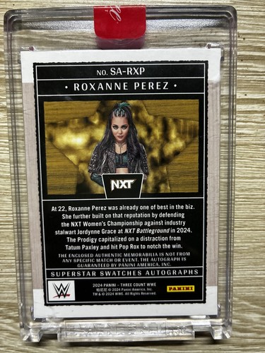 ROXANNE PEREZ - 2024 Panini Three Count Superstar Swatches AUTO RED 2/ ...