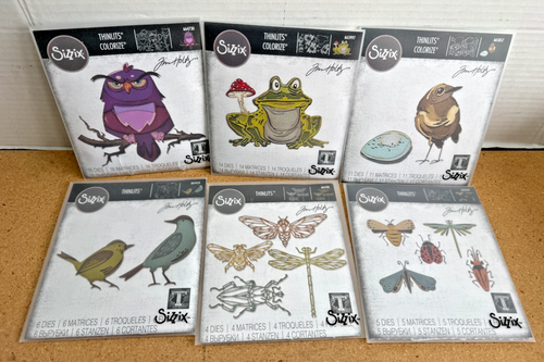 LOT of 6 SIZZIX Thinlits Dies OWL FROG BIRDS INSECTS TIM HOLTZ L10 | eBay