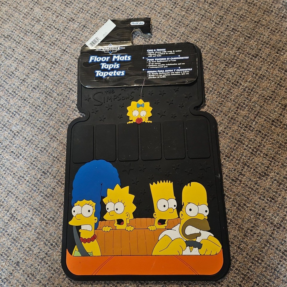 NWT Vtg Simpsons Floor Mats Front Seat 2002 Angry Homer Full Family | eBay