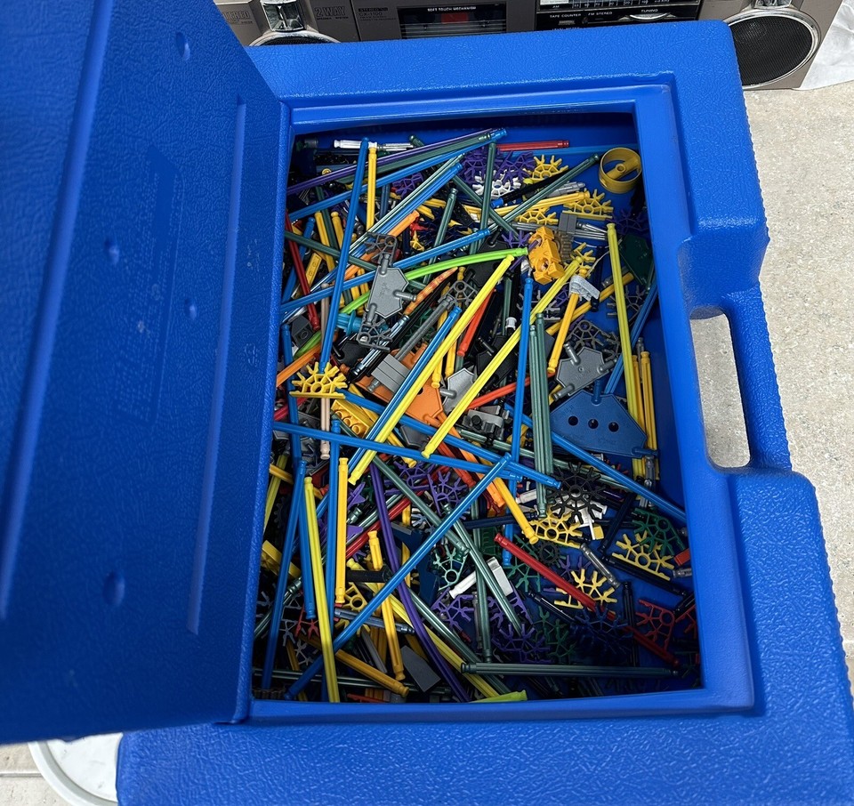K'NEX Blue Box Hard Carrying Carry Case. Filled with Vintage Knex. | eBay