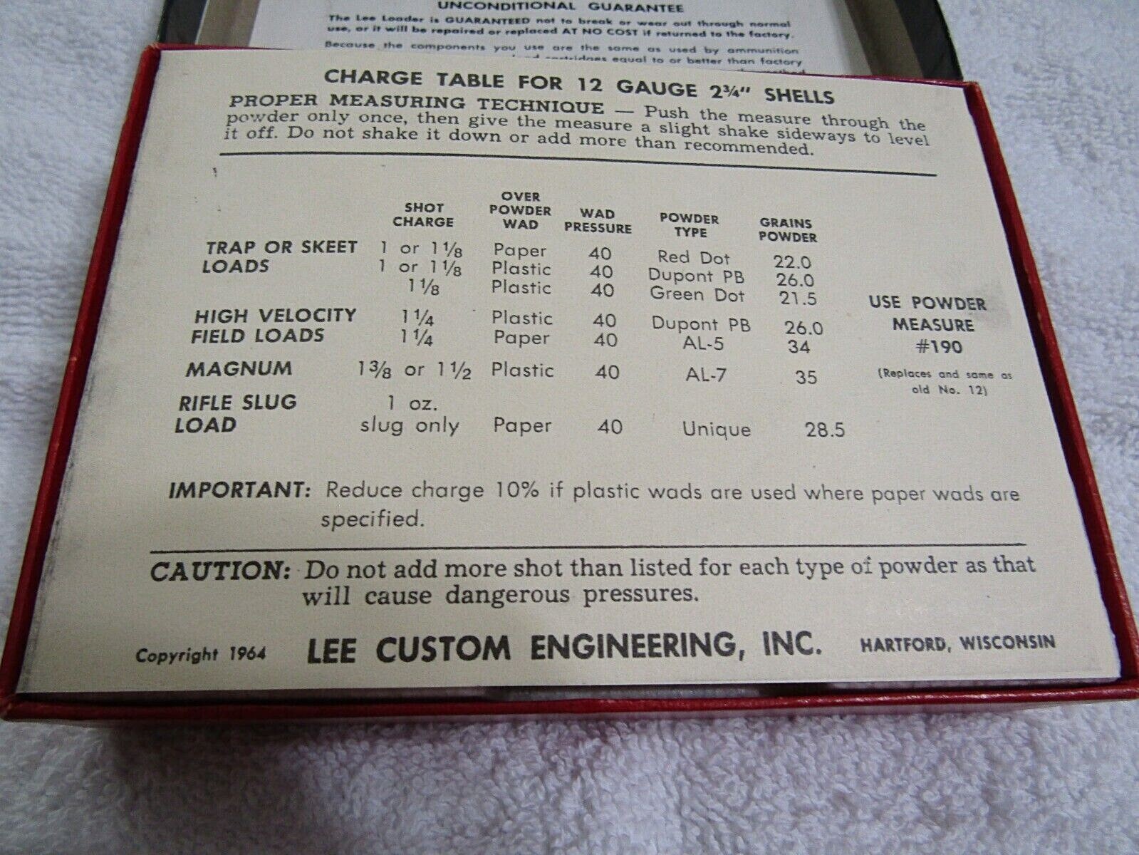 RARE FIND - LEE LOADER 12 Ga. Gauge 2 3/4" Shell Complete RELOADING ...