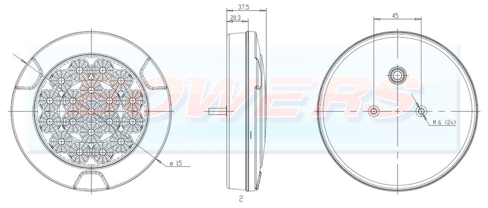 WAS W141 CHROME LED REAR ROUND HAMBURGER FOG LIGHT LAMP 140mm E ...