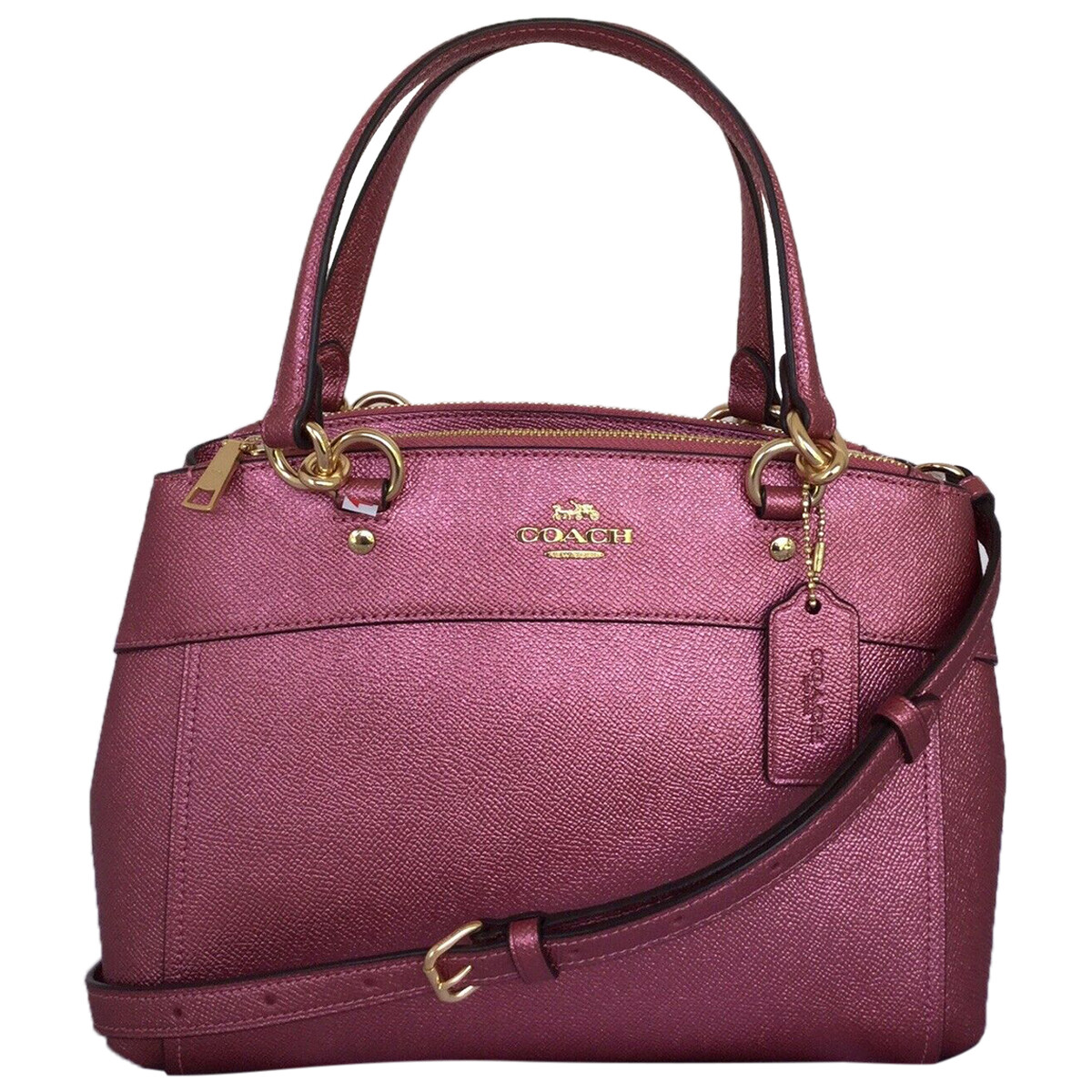 Coach Metallic Cross Grain Mini Brooke Satchel Handba… - Gem
