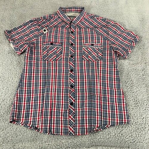 Sunday Work Cloths SWC Casual Shirt Men's Size Large Red White Blue ...