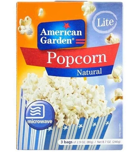 American Garden Lite Popcorn Natural Flavor 3 Bags inside (240 Gram) | eBay