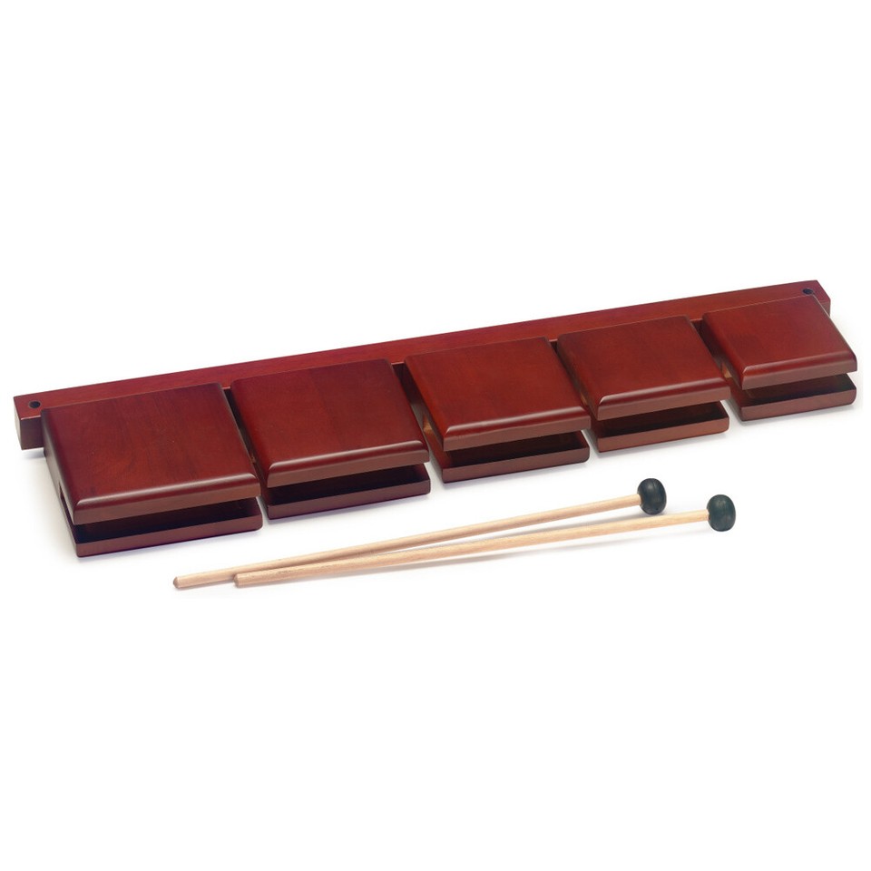 Stagg 5-Piece Wood Temple Block Percussion Set with Mallet & Bag WB-SET ...