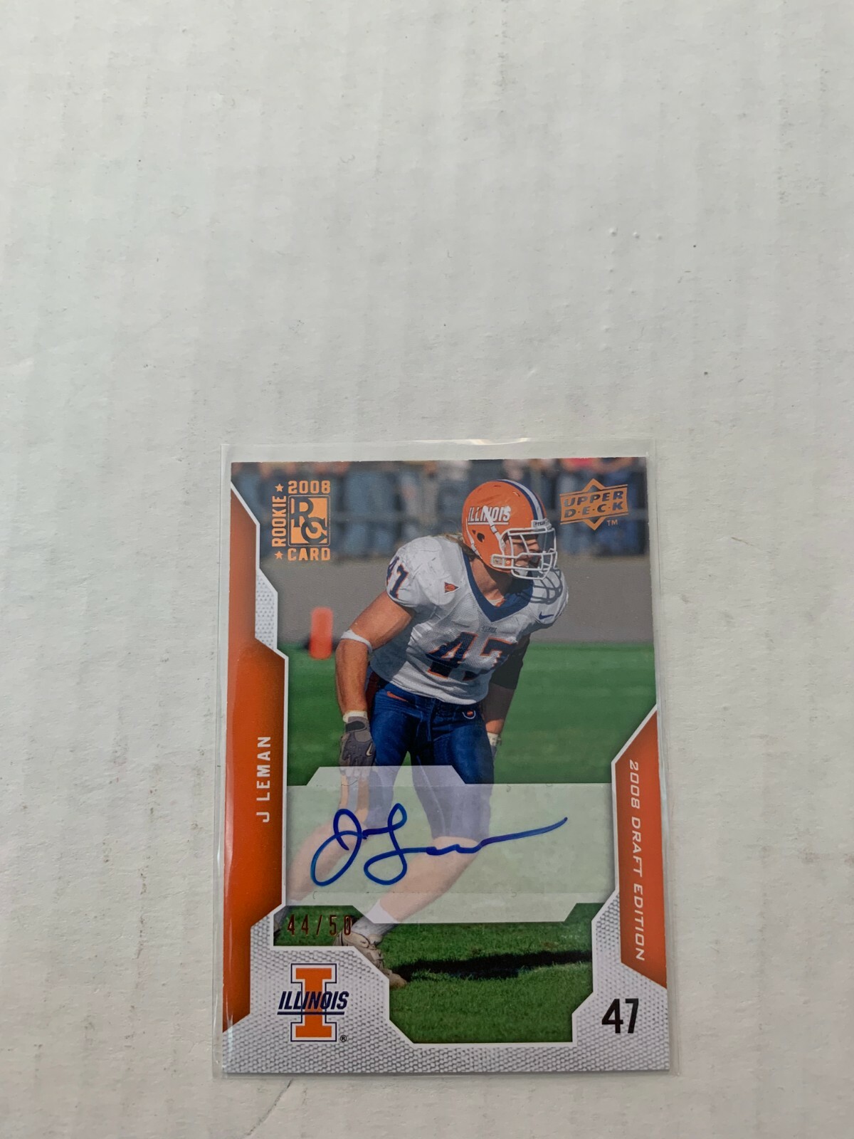 J Leman 2008 NFL Draft Edition Rookie Auto Card #49 Serial #44/50 | eBay