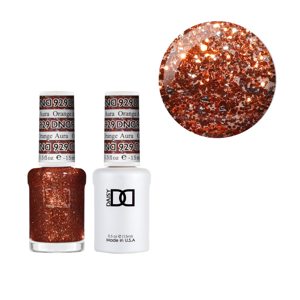 DND 929 Orange Aura - DND Collection Nail Gel & Lacquer Polish Duo 15ml ...