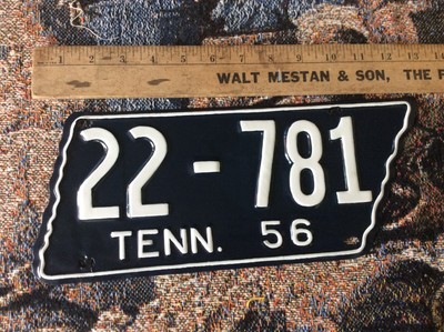 1956 Tennessee State Shape License Plate #22-781 Weakley County ...