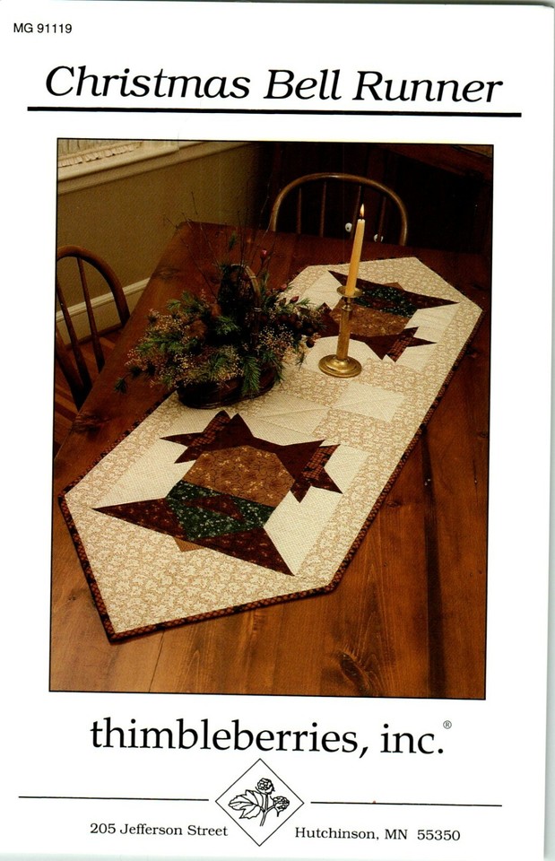 Christmas Bell Runner Quilt Pattern Folksy Country Primitive ...
