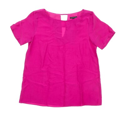 Eileen Fisher L8420 Women's Pink V-Back Silk Magenta Top Size XXS | eBay