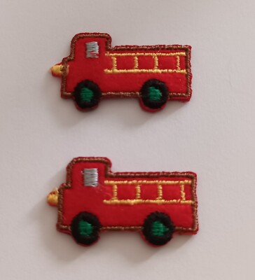 SET 2 X FIRE ENGINE IRON/SEW ON EMBROIDERED PATCHES | eBay UK
