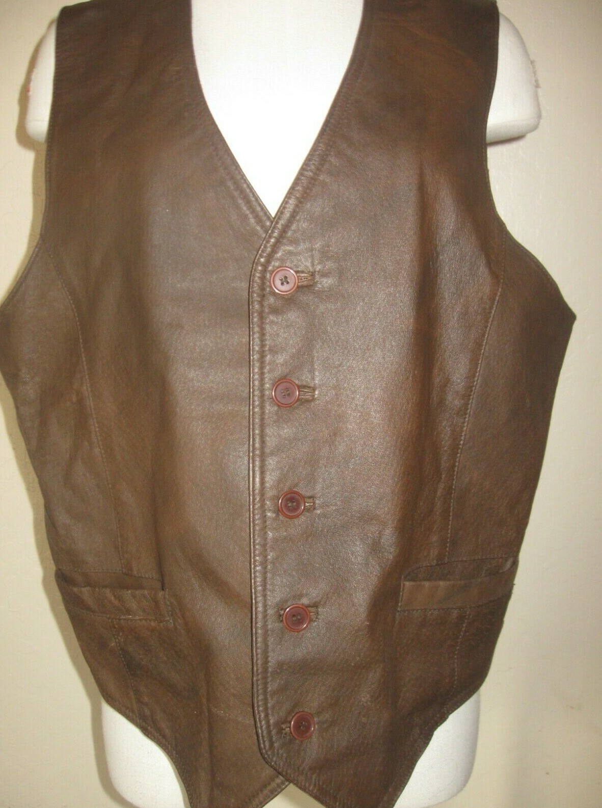 Wilsons Leathers Unisex Brown Leather Vest Western Sa… - Gem