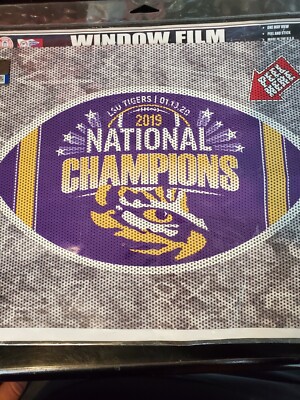 LSU Tigers -NCAA -2019 National Champions Die Cut Window Film NEW! 11x6 ...