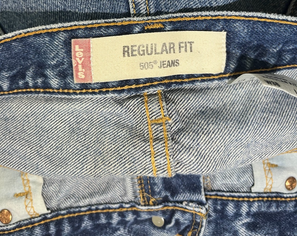 Levi's 505 Regular Fit Jeans Mens Straight Leg zip fly Blue Denim ...