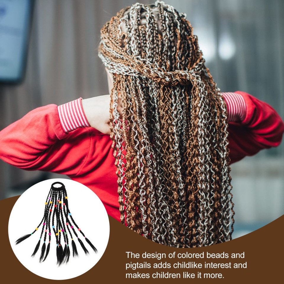 2 Pcs Hair Accessories Girl Ponytail Extension Girls Colored Braids ...