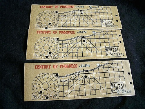 3~1933 CENTURY PROGRESS BUS STREETCAR TRANSFER~CHICAGO SURFACE LINES ...