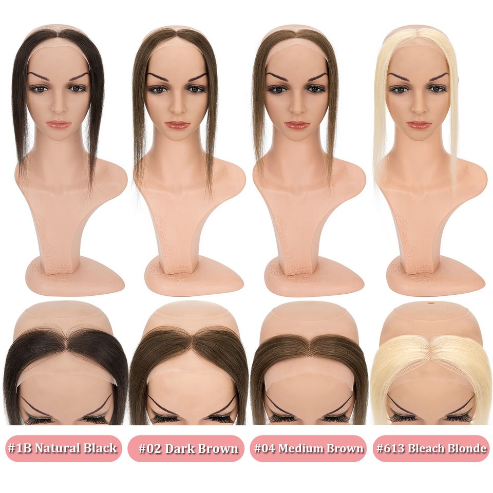 Middle Part Women Topper 100% REMY Human Hair Toupee Forehead Hairline ...