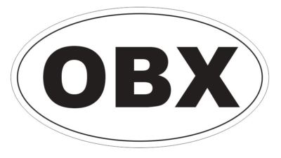 OBX Outer Banks Oval Bumper Sticker or Helmet Sticker D146 Laptop Cell ...