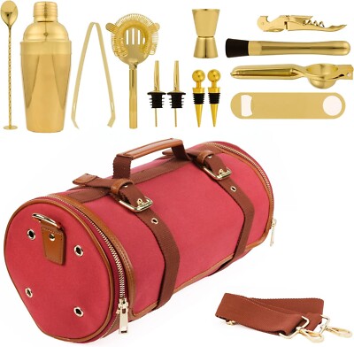 PISTIVO Professional Travel Bartender Kit, Bar Set with Portable Bag ...