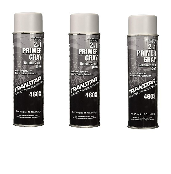 Transtar 2 in 1 Auto Body Primer Gray Aerosol Spray Can, 4603 (3 Pack ...