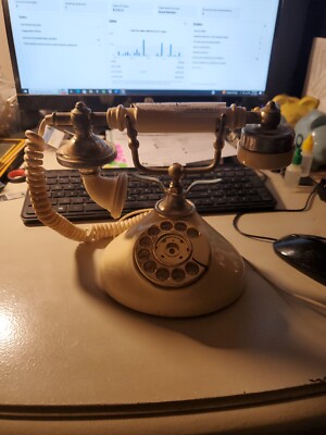 Vintage French Princess Rotary Dial Desk Phone Cream | eBay