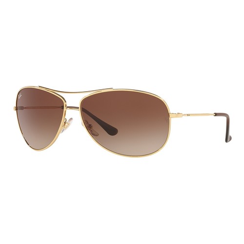 Ray Ban RB3293 Polished Gold Metallic Aviator Sunglasses Brown Lenses ...