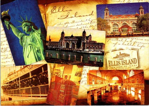 Ellis Island New York Immigration station collage postcard | eBay