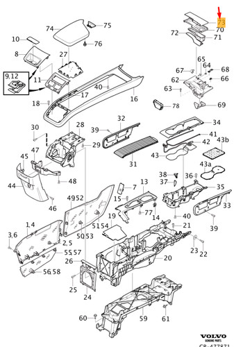 VOLVO XC60 MK2 CENTER CONSOLE FRONT ASH TRAY COVER RHD 32260736 ...