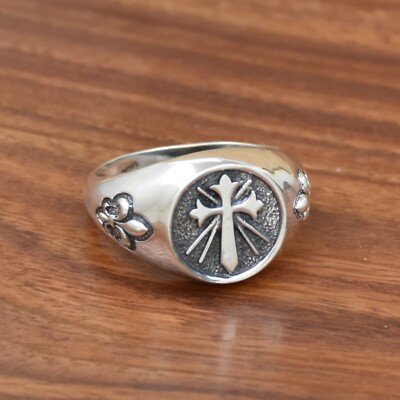 925 Sterling Silver, The Cross Ring, Christian symbols Ring, Handmade ...