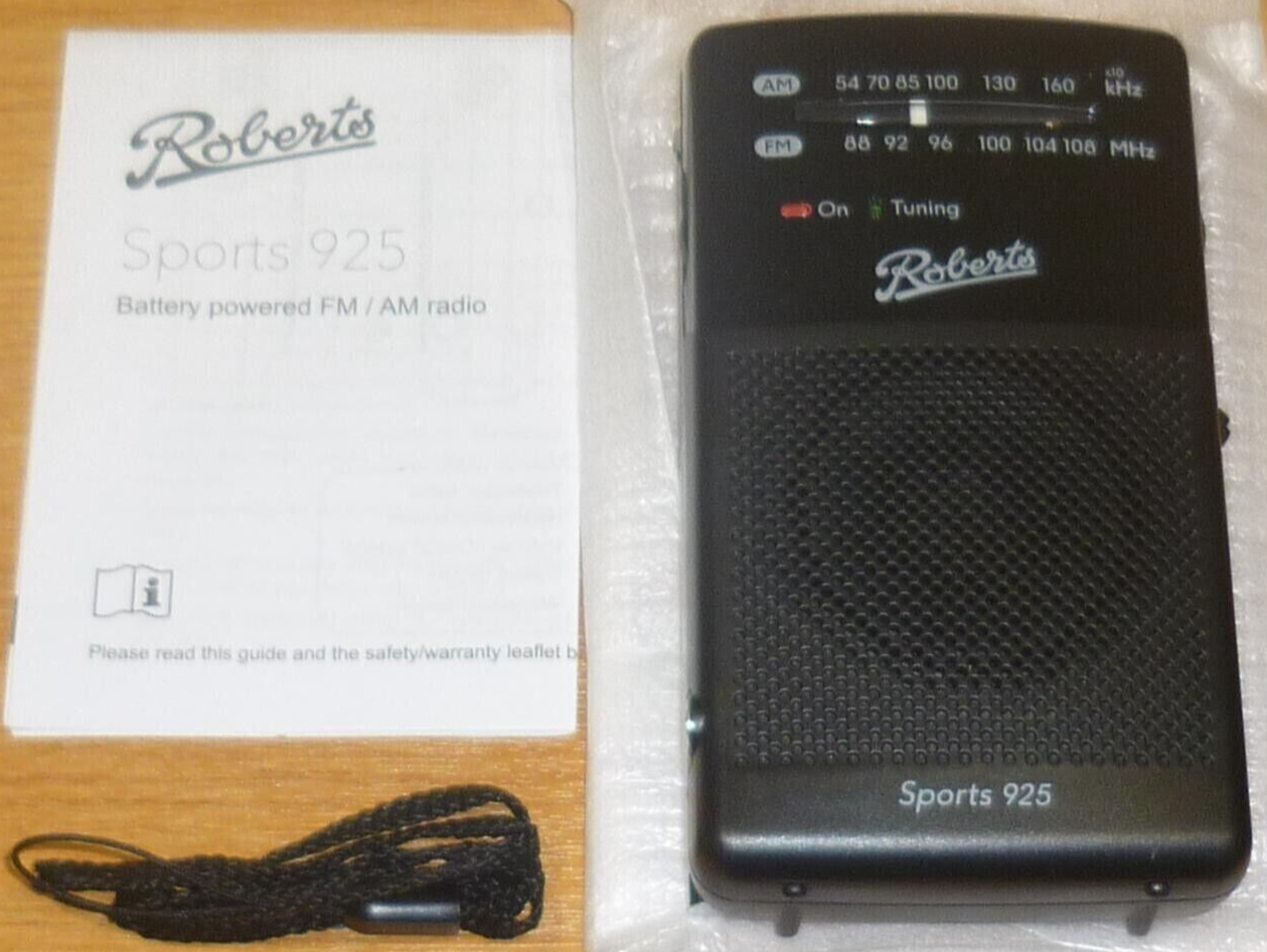 Roberts SPORTS 925 2-Band Pocket Radio in Original Box. Mint Condition ...