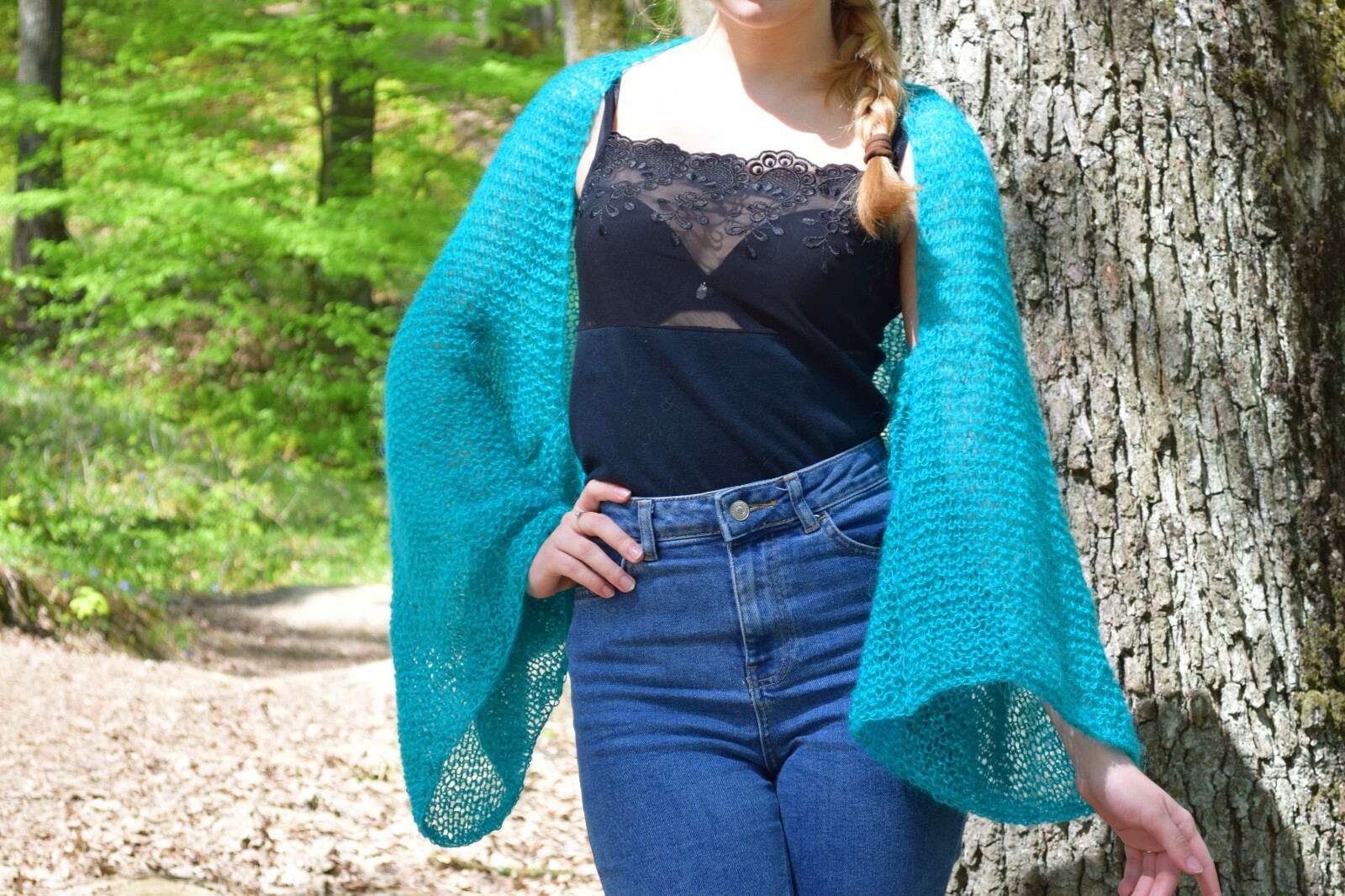 Turquoise women bolero Shrug Boho Knitwear Mohair Shoulders Warmer ...