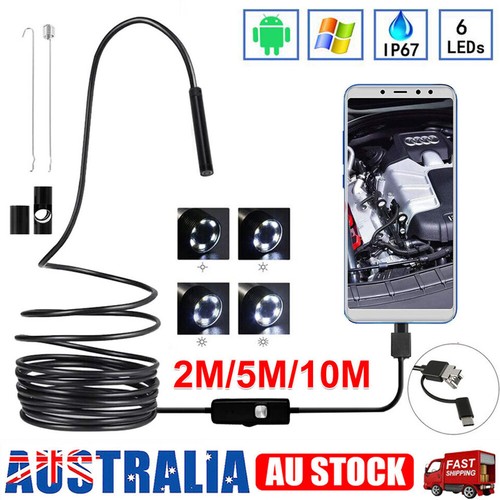 Waterproof HD Endoscope USB Type-C Borescope Snake Inspection Camera ...
