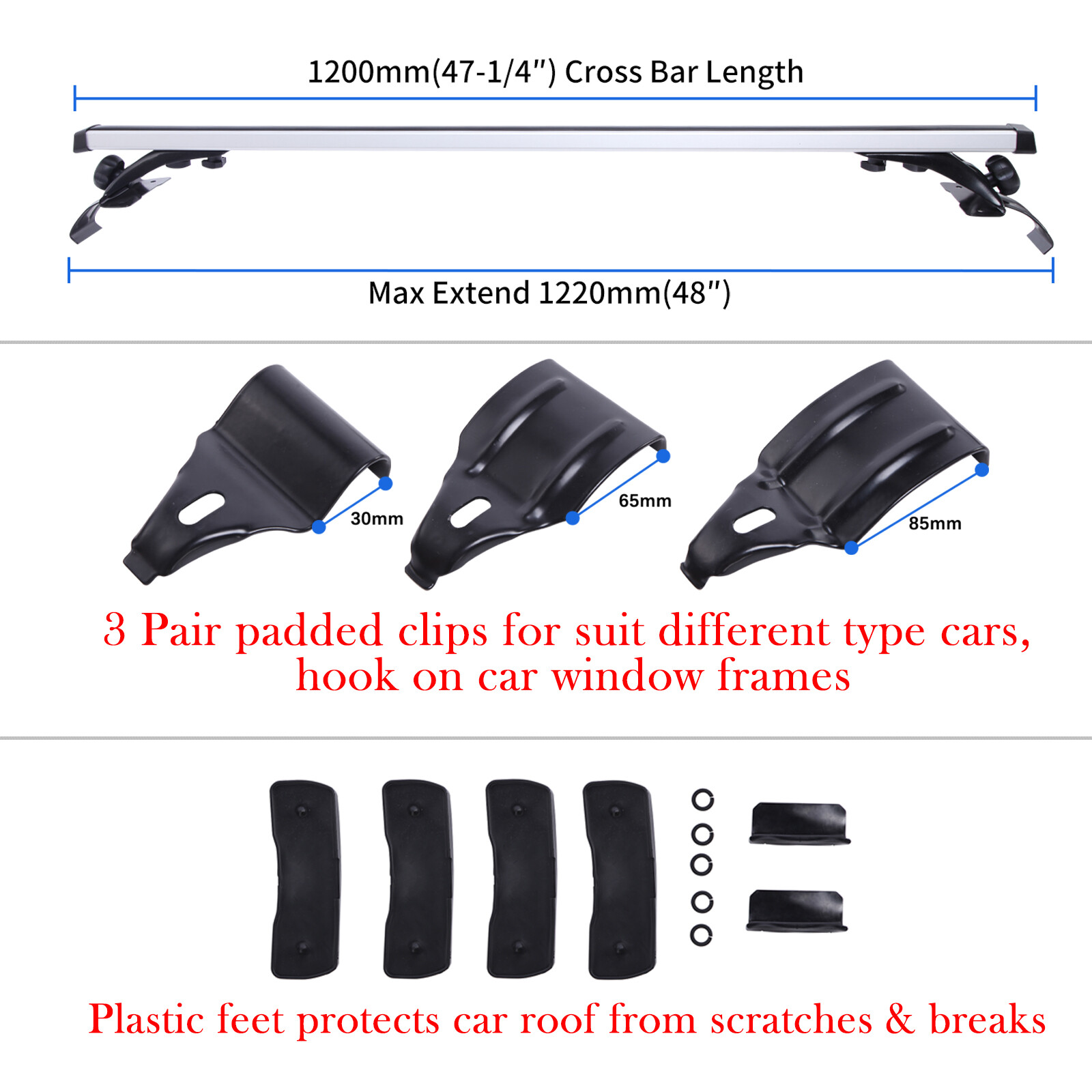 For Toyota Camry 99-21 48" Roof Rack Top Crossbars Kayak Cargo Luggage ...