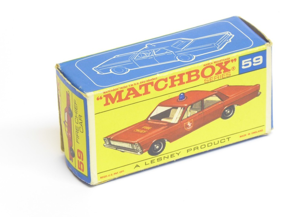 Matchbox Empty Box Only No 59 Fire Chief Car Original Vintage Box. No ...