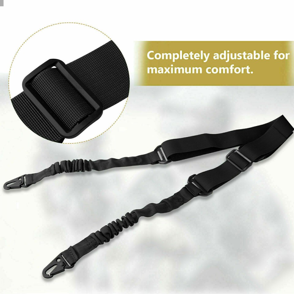 Tactical One Single Point / Two / Three Point Sling Strap Bungee Rifle ...