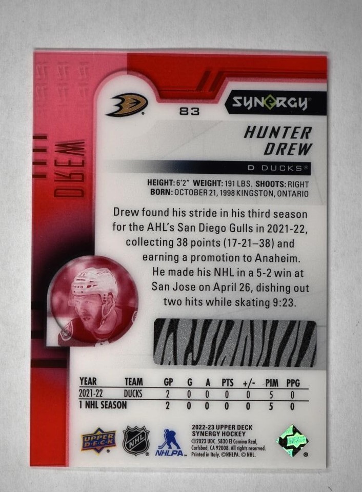 2022-23 UD Synergy Bounty Red Codes Rookies Tier 1 #83 Hunter Drew ...