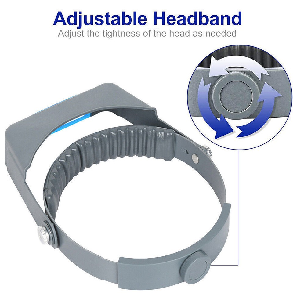 4 Len Head Magnifier Glasses Magnifying Visor Glass Headband Lenses ...
