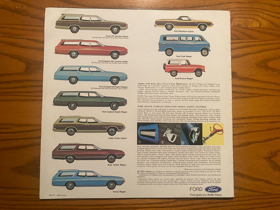 1972 Ford Wagon Sales Brochure - Full Size, Torino, Club Wagon, Bronco ...