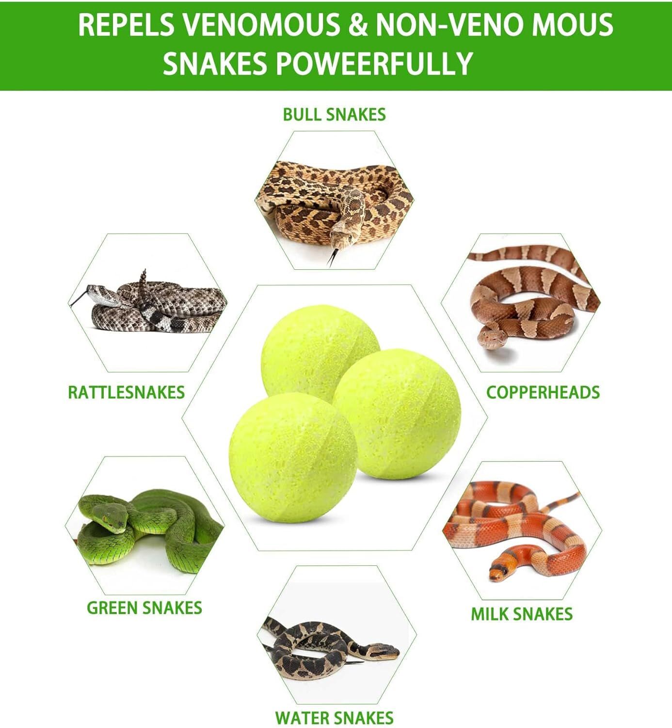 12 Pack Natural Snake Repellent Powerful Snake Away Repellent Balls for ...