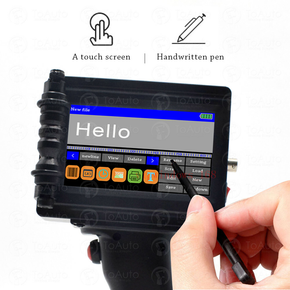 Portable Fast dry handheld jet printer Touch Screen Date Words QR ...