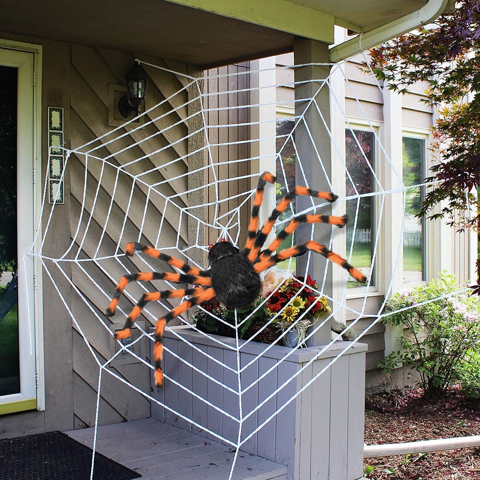 Halloween Giant Stretchy Spider Web Scary Soft Stretchy Plush Toy ...