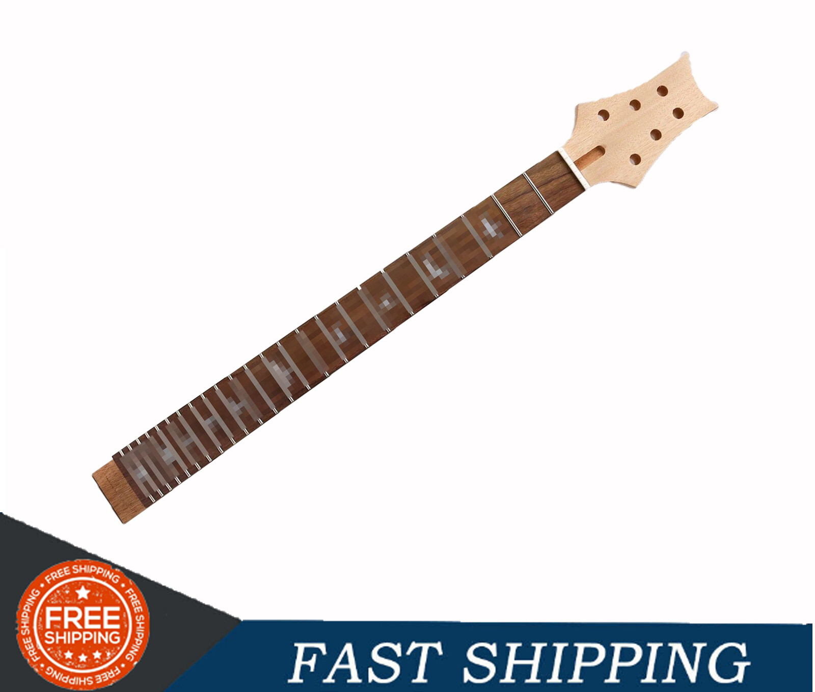 Mahogany Guitar Neck 24 Fret 25.5inch Rosewood Bird Inlay Fretboard Set ...