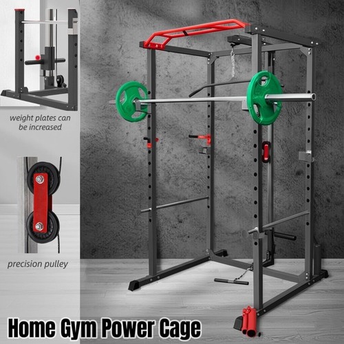 New Pull Down Power Rack Cage Lat Dip Bar Bench Press Squats Machines ...