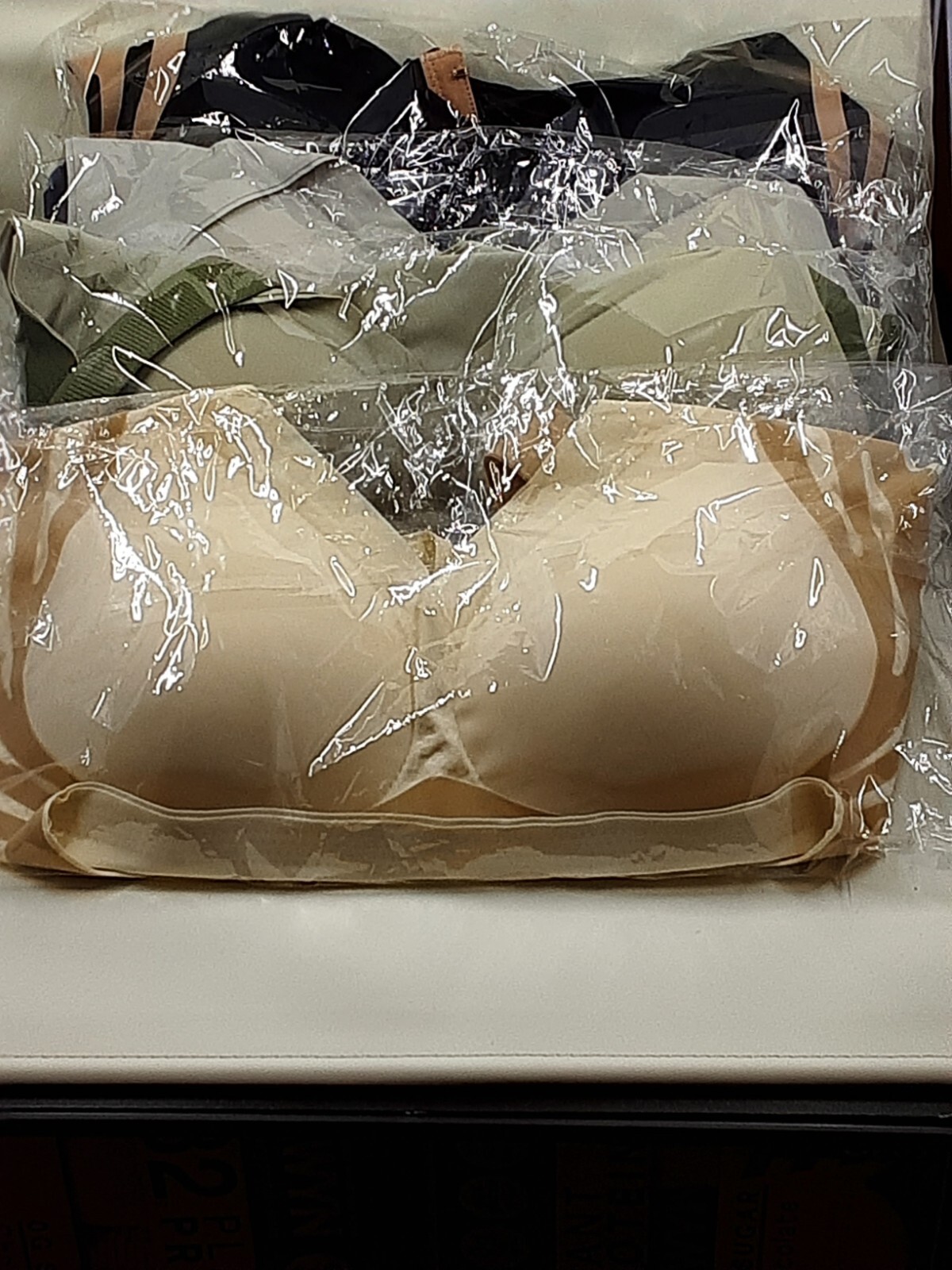 NEW Temu Bra 4 Pack Size XL ivory/gold green/olive lt gray/dk gray ...