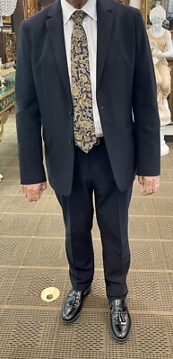 Theory men's navy blue slim fit suit size 40 jacket 32 pants Excellent ...