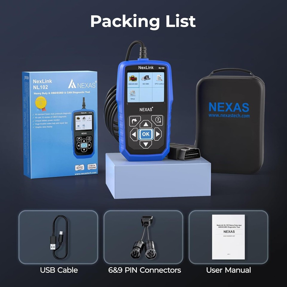 NEXAS NL102 All System Heavy Duty Truck Diesel Scanner Diagnostic Tool ...