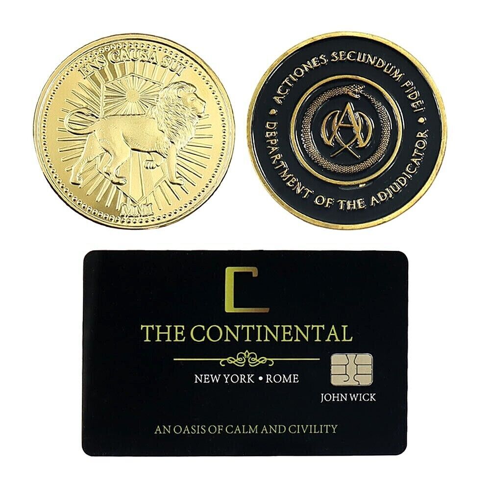 Cosplay Continental Hotel Card Adjudicator Black Medal John Wick Gold ...